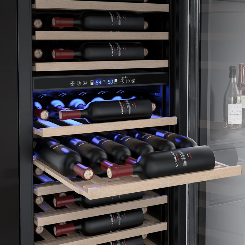R.W.Flame 23.4" 112 Bottles Dual Zone Built-in/Freestanding Wine and Beverage Refrigerator ...